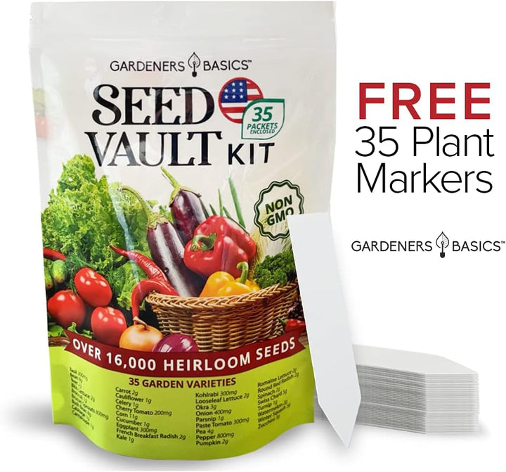 35-Variety Seed Vault Kit – Non-GMO Heirloom Seeds for Home Gardening ...